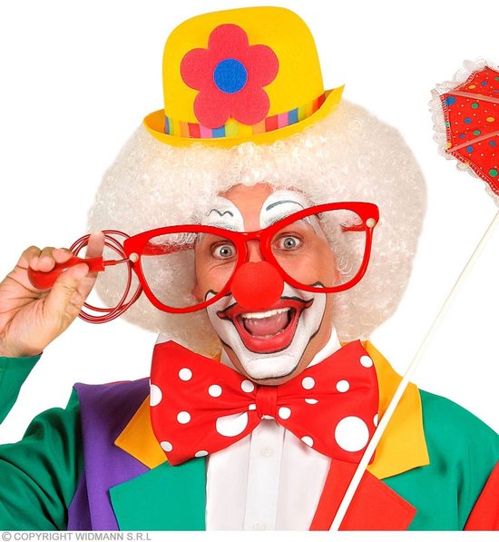 Widmann - Clown & Nar Kostuum - Waterige Ogen Spuitbril Rood - rood ...