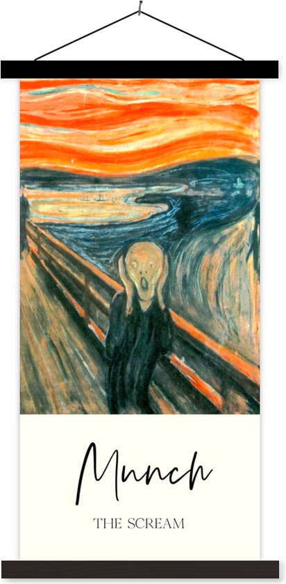 Posterhanger incl. Poster - Schoolplaat - De schreeuw - Edvard Munch ...