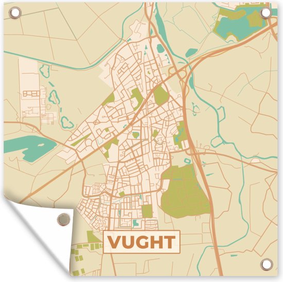 Tuin poster Plattegrond - Vught - Stadskaart - Kaart - 200x200 cm ...