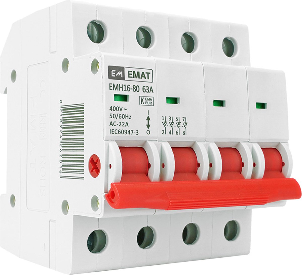 EMAT hoofdschakelaar 4-polig 63A (85005003) | bol.com