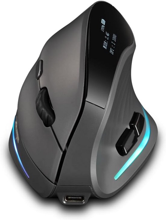 Oplaadbare Verticale Bluetooth Muis met Display en 4000 DPI | bol