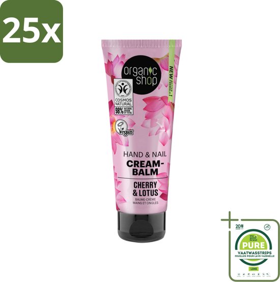 25 x Organic Shop - Hand & Nail Cream - Cherry & Lotus - Verzorgend en ...