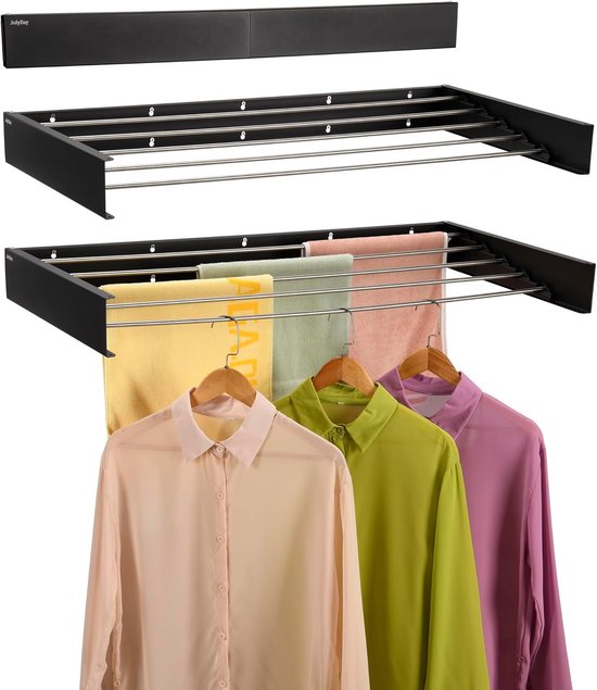 Intrekbaar Wanddroogrek RVS met 5 Staven voor Badkamer en Wasruimte | bol