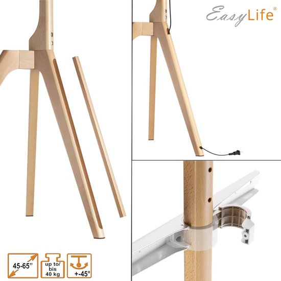 Houten TV Driepoot Standaard voor Televisie tot 65 inch - In Hoogte ...