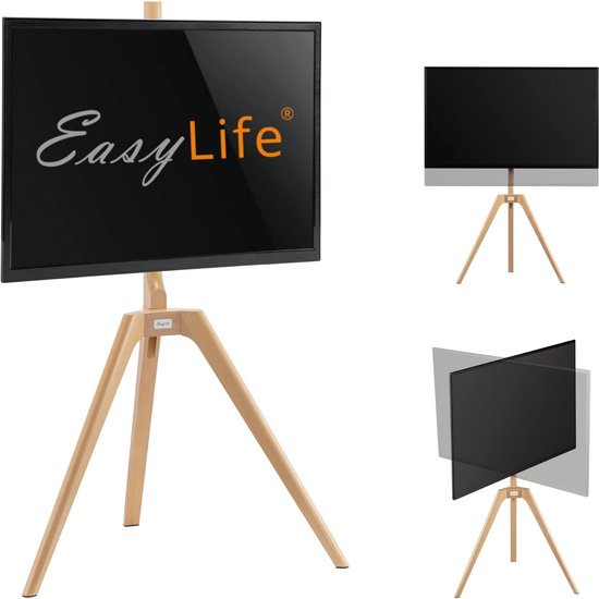 Houten TV Driepoot Standaard voor Televisie tot 65 inch - In Hoogte ...