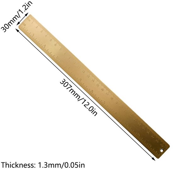 Metalen Liniaal 30cm Dubbele Schaalverdeling - Precisie Meetlat van ...