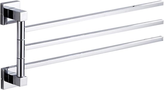 Draaibare Handdoekhouder RVS - Wandgemonteerd Handdoekenrek met 3 ...