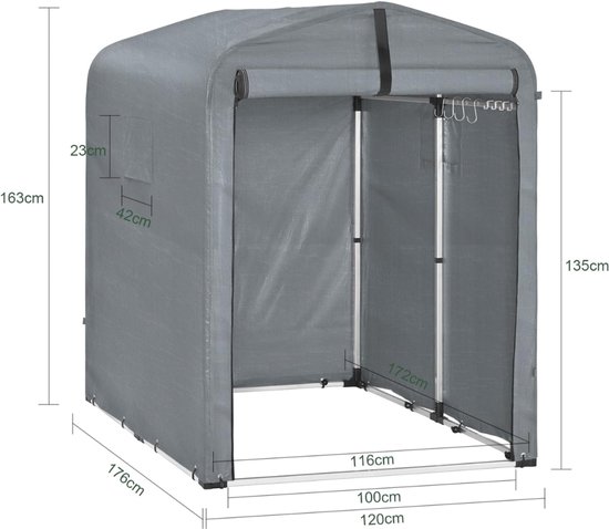 DnA® Fietsenstalling - Fietsberging - Fietsenhok - Grijs - 176cm x ...