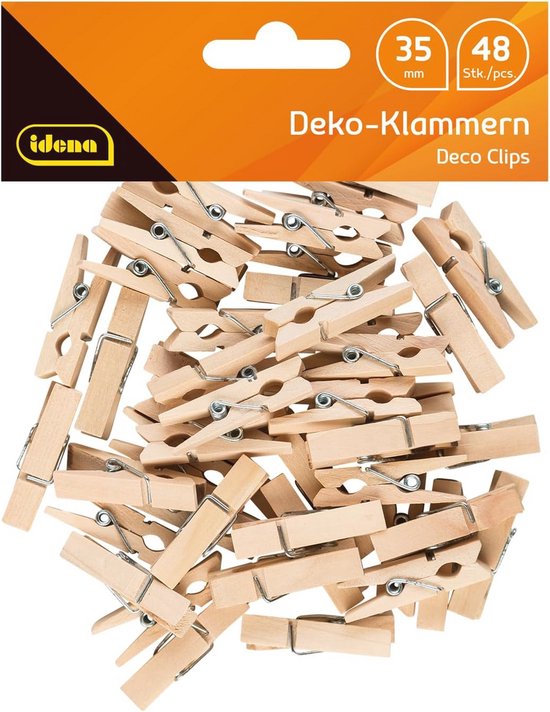 Houten Mini Klemmen voor Creatief Knutselen - 48 Stuks, 3.5 cm Lang | bol