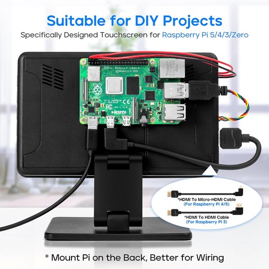 7 inch Touchscreen Monitor IPS FHD met HDMI voor Raspberry Pi en PC | bol