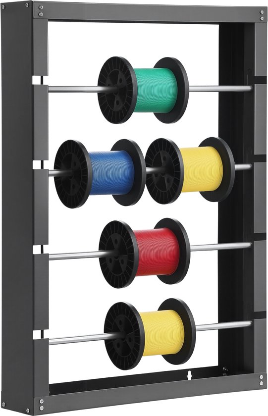 VEVOR Draadspoelhouder Wandgemonteerd Kabelspoelrek 4 Verstelbare ...