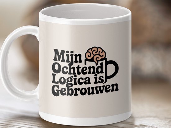 Mok Mijn Ochtend Logica is Gebrouwen, Hersenen Mok, Humor Mok, Koffie ...