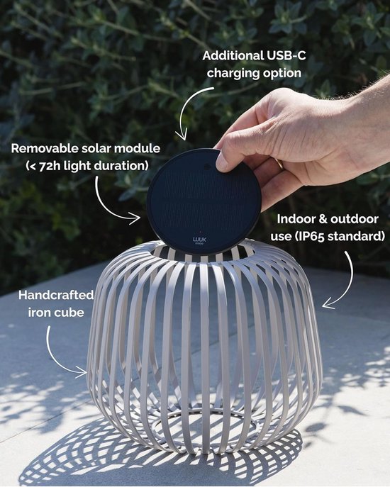 Minimalistische Dimbare LED Solar Tafellamp voor Tuin en Balkon ...