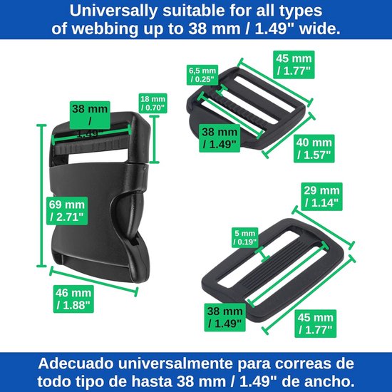 Set van 12 Dubbelzijdige Buckles voor 15 mm Riemen | bol