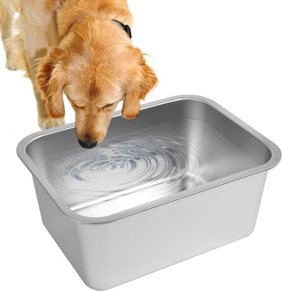 Waterbak voor honden 11,4 liter roestvrij staal - duurzaam en eenvoudig ...