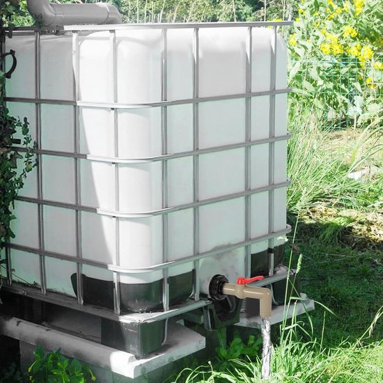 2x IBC Kraan Set 1 Inch – S60x6 Schroefdraad – Voor 1000L Watertank ...