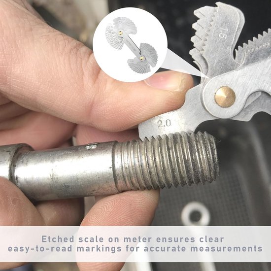 Roestvrij Staal Schroefdraadmeter 52 Vellen Metrisch en Inch ...