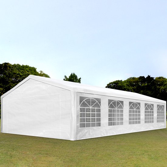 Partytent Feesttent Paviljoen 5x10 m wit PE 350 N zeil 100% waterdicht ...