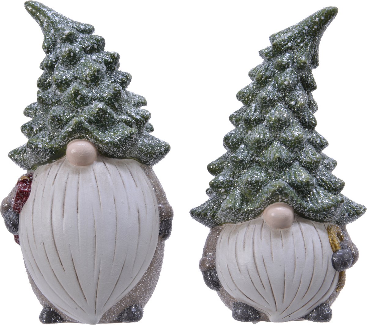 Terracotta gnomen duo met glitter - 18,5CM | bol.com