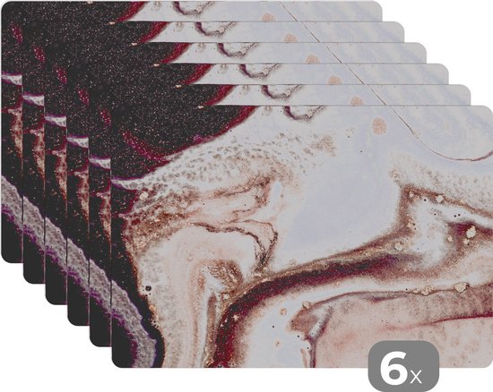 Placemat - Placemats kunststof - 45x30 cm - Steen - Marmer - Edelsteen ...