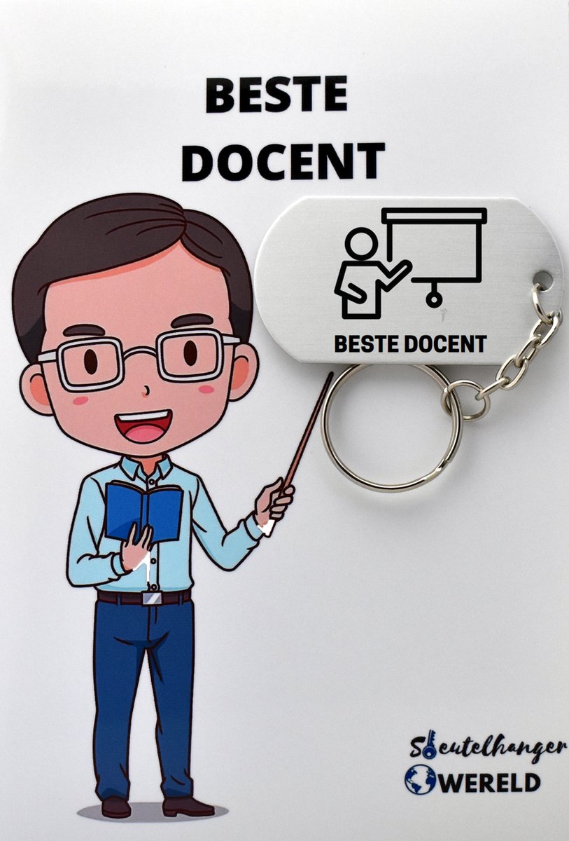 Beste docent Sleutelhanger inclusief kaart – docent cadeau – beste ...