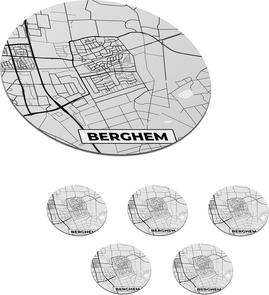 Onderzetters voor glazen - Rond - Plattegrond - Berchem - Kaart ...