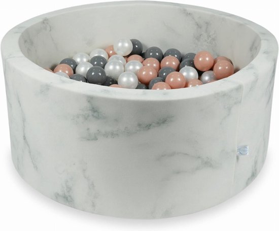Ballenbad rond marmer - 90x40 cm - met 300 ballen - grijs rose goud ...