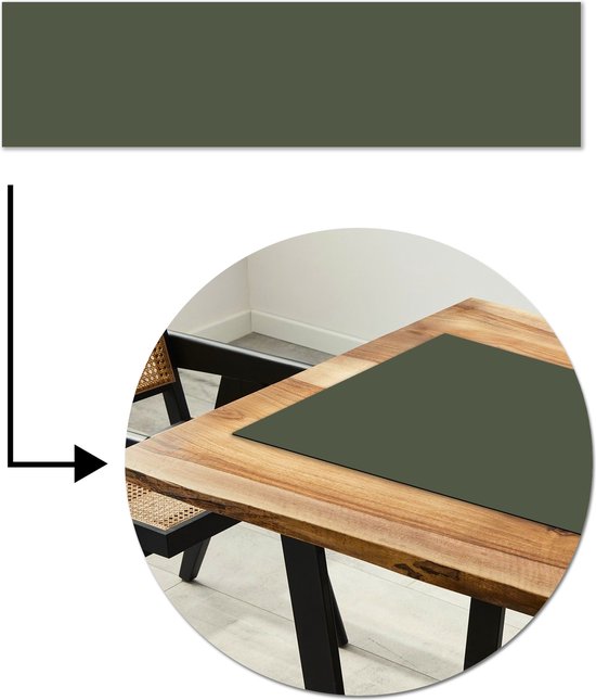 KitchenYeah® - Tafelloper met print - Vinyl - Groen - Olijf - Kleur ...