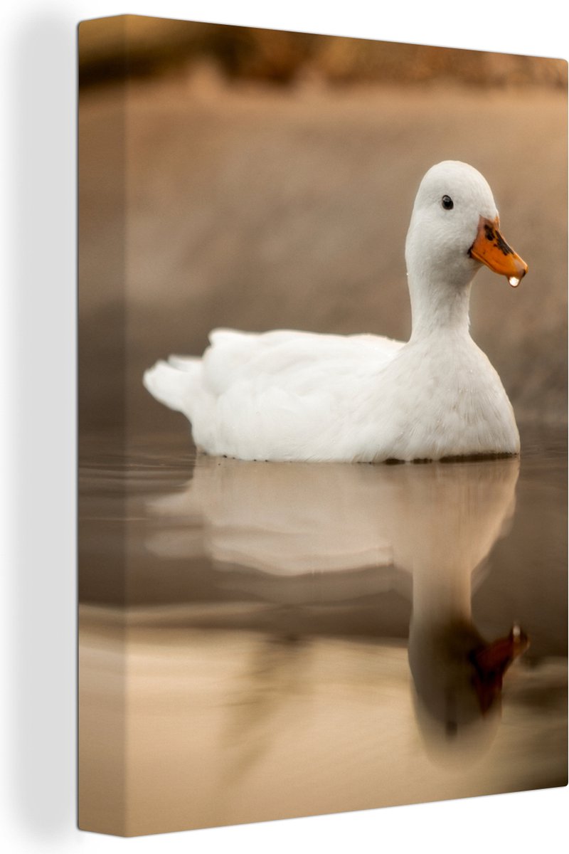 OneMillionCanvasses - Canvas - Schilderij - Eend - Vogel - Water - Wit ...