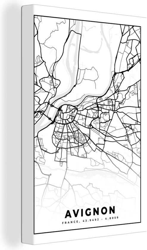 Impression sur Toile Plan de Ville - France - Carte - Plan - Avignon ...
