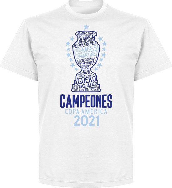 Argentinië Copa America 2021 Winners T-Shirt - Wit - XS | bol