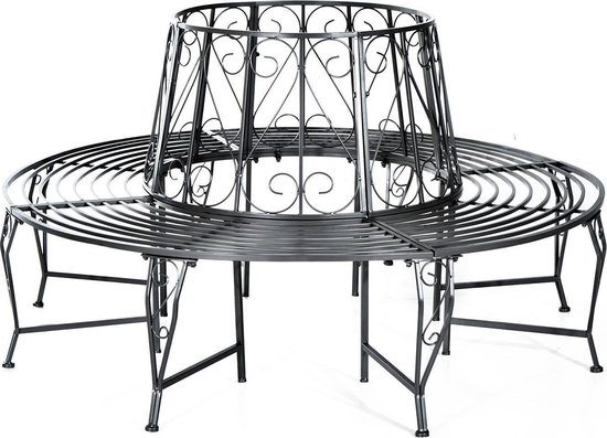 Medina Madera Boombank - Tuinbank - Ronde Bank - 360 Graden - Metaal ...