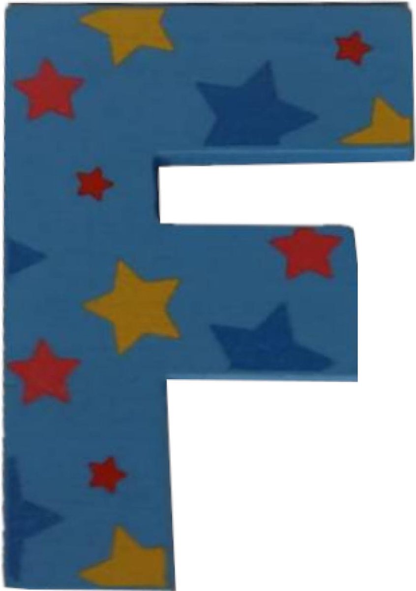 Decoratieletter - F - Hout - 7cm - Blauw | bol.com