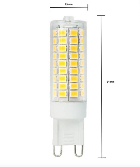 LED Line LED G9 - 8W vervangt 75W - 2700K warm wit licht -64x19 mm ...