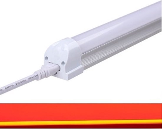 TL LED Buis Rood - 14 Watt - 90 cm - Met Armatuur | bol