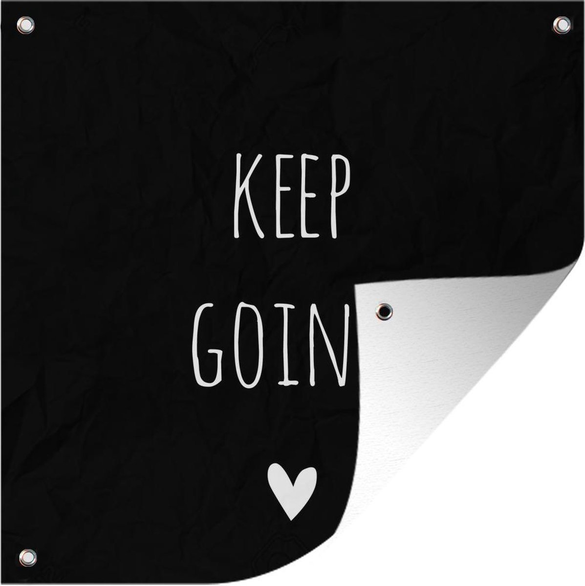 Affiche de Jardin Citation anglaise Keep go with a heart on a black background -... | bol.com