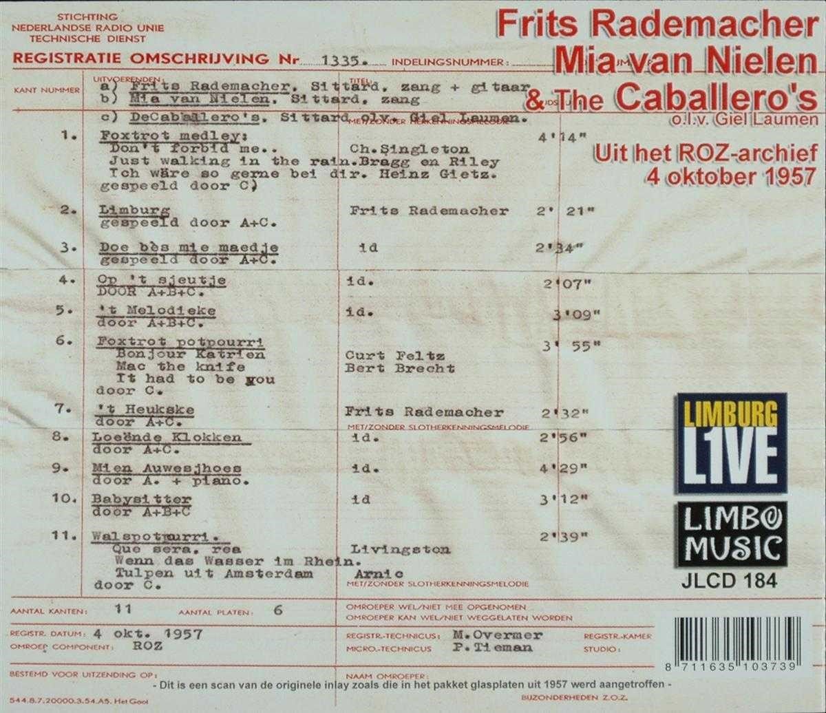 Frits & The Caballeros Rademacher - Limbrurgs L1ve (CD), Frits & The ...