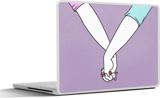 Laptop sticker - 17.3 inch - tekening van handen vasthouden | bol.com