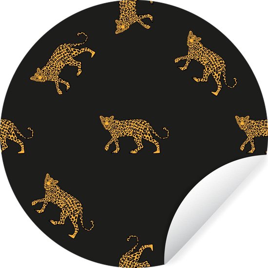 WallCircle - Muurstickers - Behangcirkel - Patronen - Panter - Goud - 30x30 cm -... | bol.com