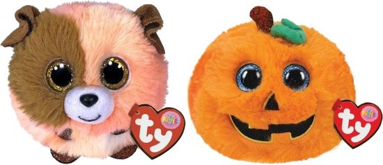 Ty - Knuffel - Teeny Puffies - Mandarin Dog & Halloween Pumpkin | bol