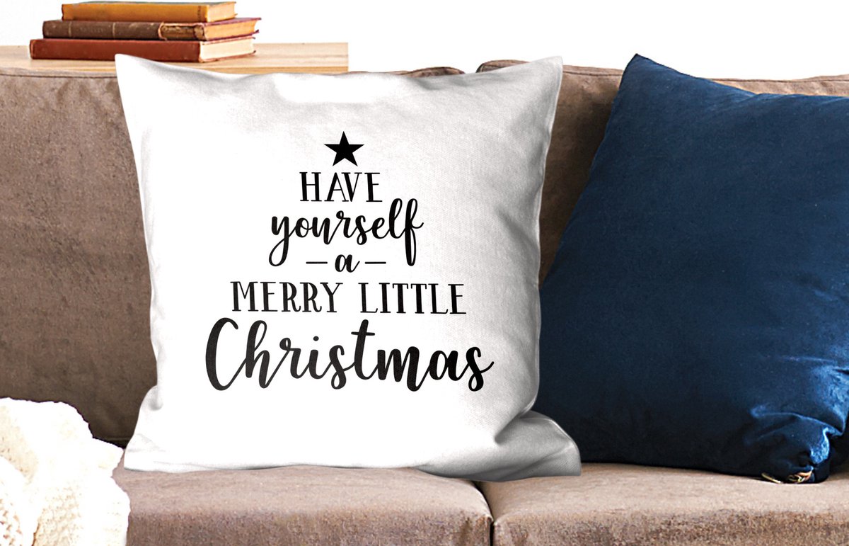 Sierkussen - Quote Kerst Have Yourself A Merry Little Christmas Met Een ...