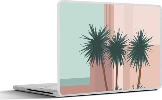 Laptop sticker - 14 inch - Zomer - Palmbomen - Abstract - Pastel ...