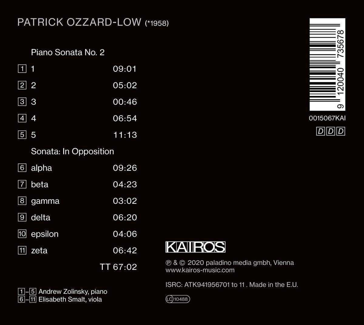 Andrew Zolinsky & Elisabeth Smalt - Patrick Ozzard-Low: In Opposition ...