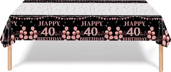 Tafelkleed 40 Jaar Verjaardag Versiering Tafelloper Plastic Tafelzeil ...