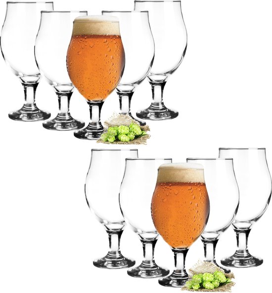 Glasmark Bierglazen - 12x - op voet - 500 ml - glas - speciaal bier | bol