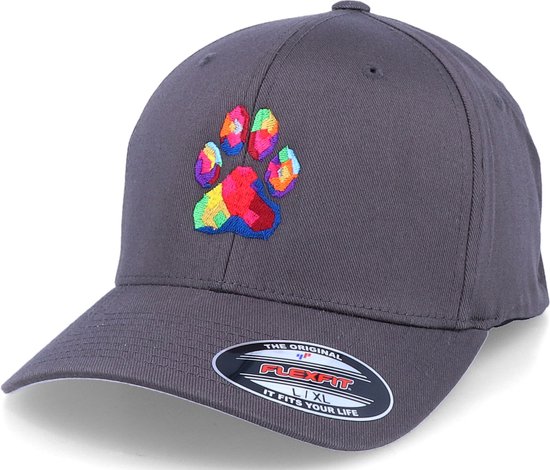 Hatstore- Dog Paw Colors Dark Grey Flexfit - Iconic Cap | bol