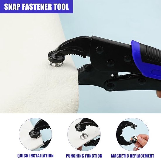 140 Stks Heavy Duty Snap Fastener Tool Kit, Verstelbaar Snap Tang Snap ...