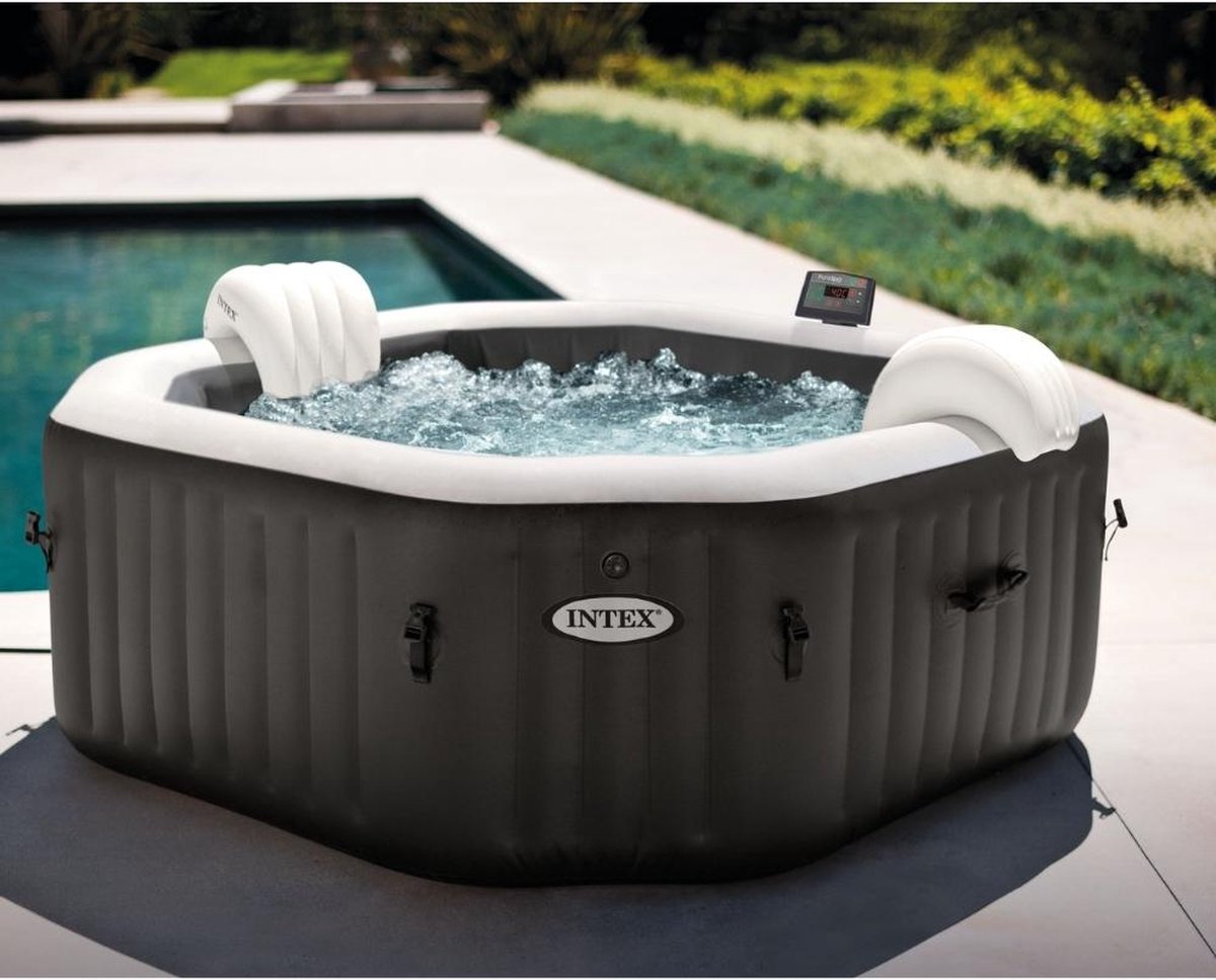 Intex - Jet & Bubble Deluxe - Jacuzzi - 201 x 71 cm - Zwart - Inclusief ...