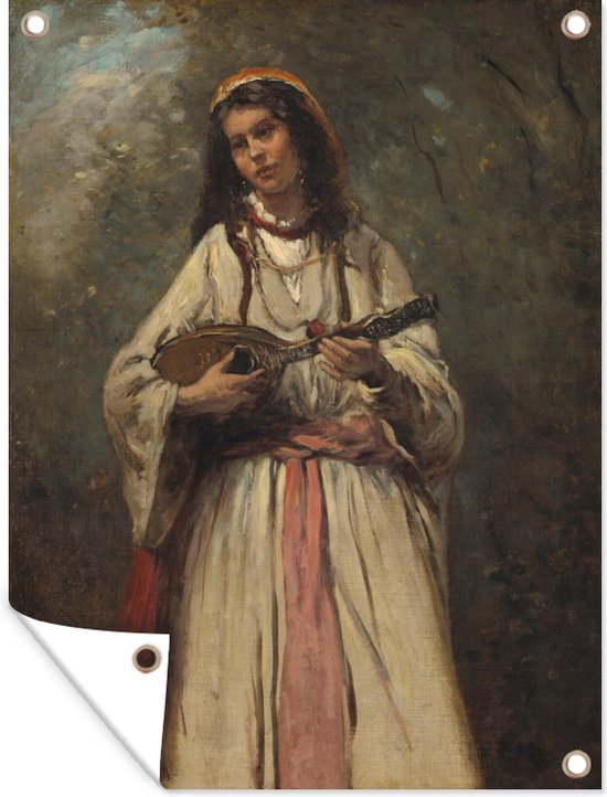 Tuinposter - Tuindoek - Tuinposters buiten - Gitane met een mandoline - Schilderij van... | bol