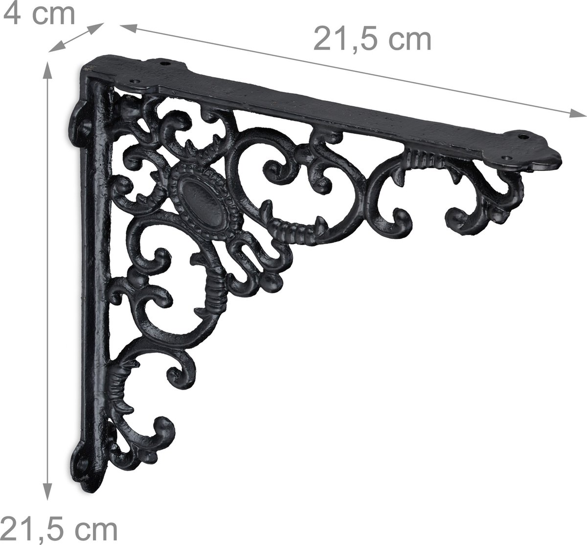 Relaxdays 4x plankdragers zwart - planken dragers antiek - schapdragers ...